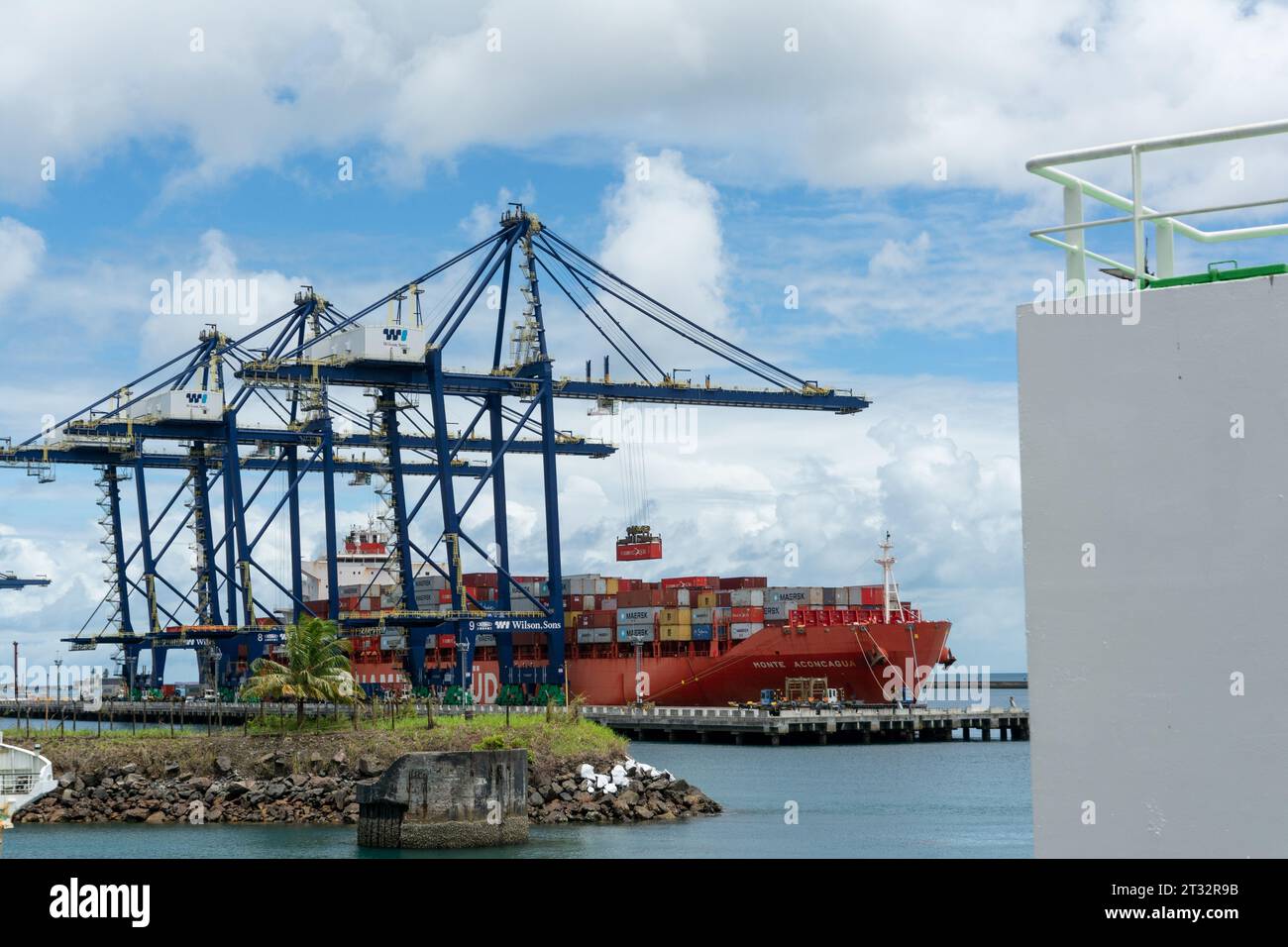 Salvador, Bahia, Brazil - March 12, 2023: View of a cargo ship ...