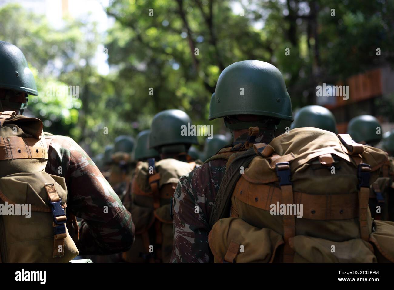 Salvador, Bahia, Brazil - September 07, 2023: Army soldiers parade with ...