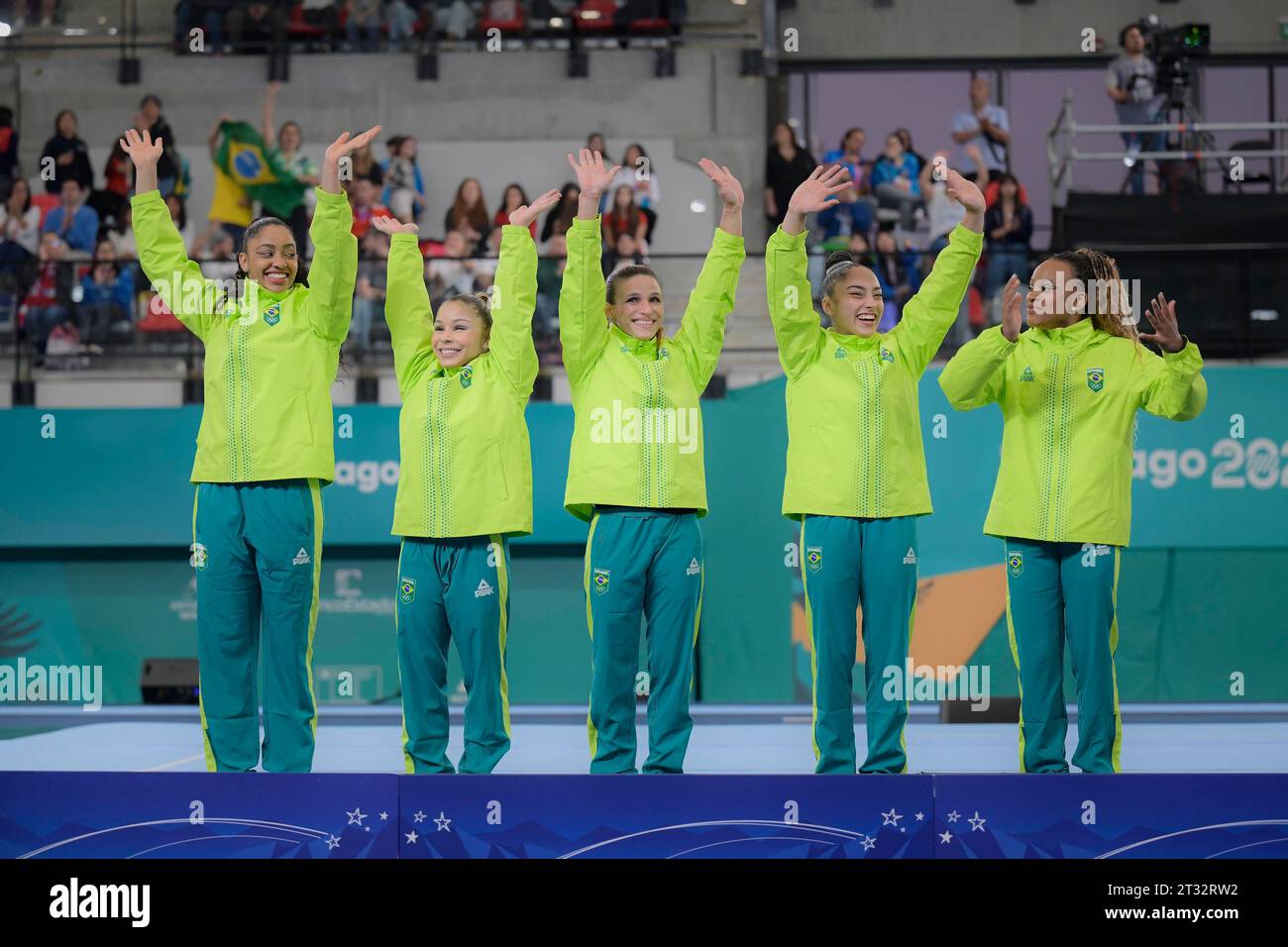 Santiago, Chile. 22nd Oct, 2023. Carolyne Pedro, Flavia Saraiva, Jade ...