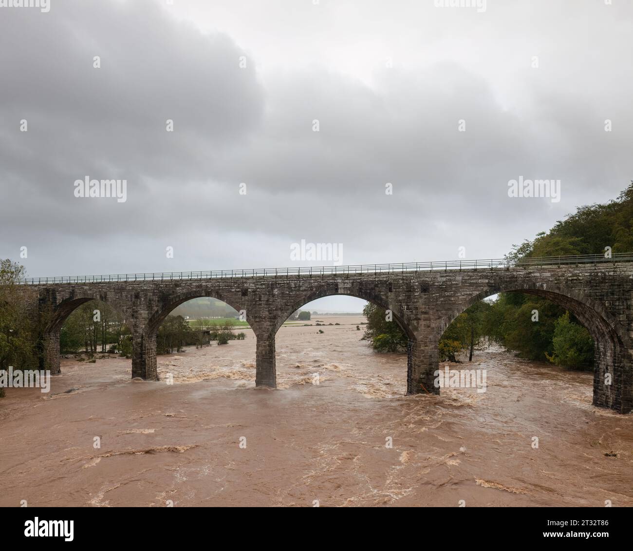 20 October 2023. Montrose, Angus,Tayside,Scotland. This shows the flooding caused by the River ...