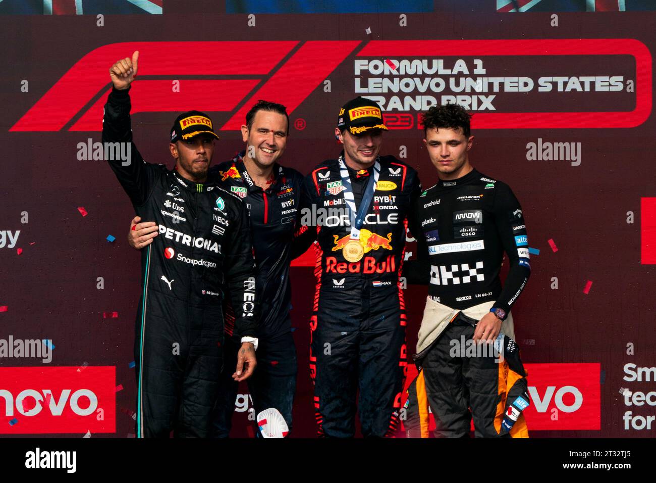 Austin, United States. 22nd Oct, 2023. British Formula One driver Lewis ...