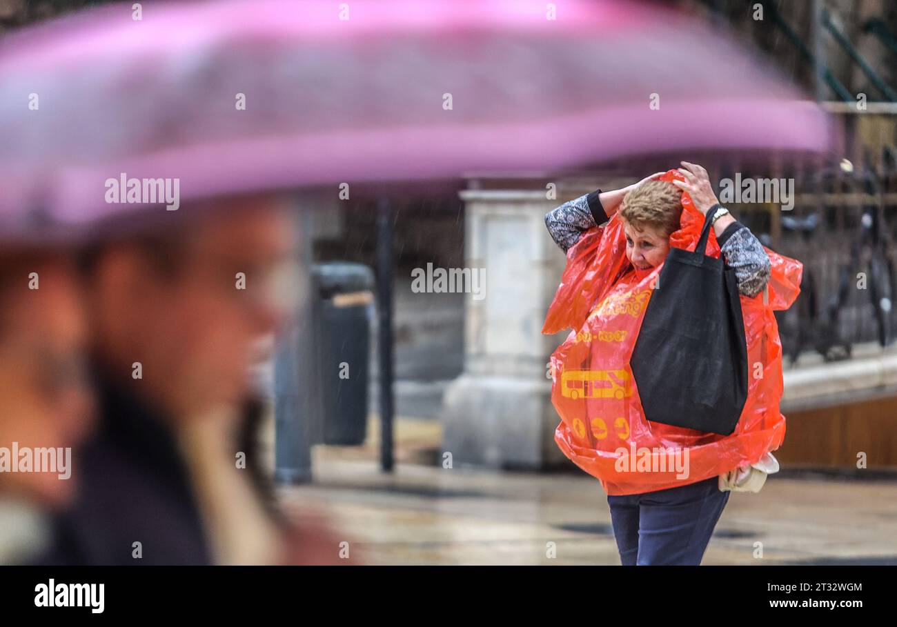 October 22, 2023: October 23, 2023 (malaga) The rains and the wind and ...