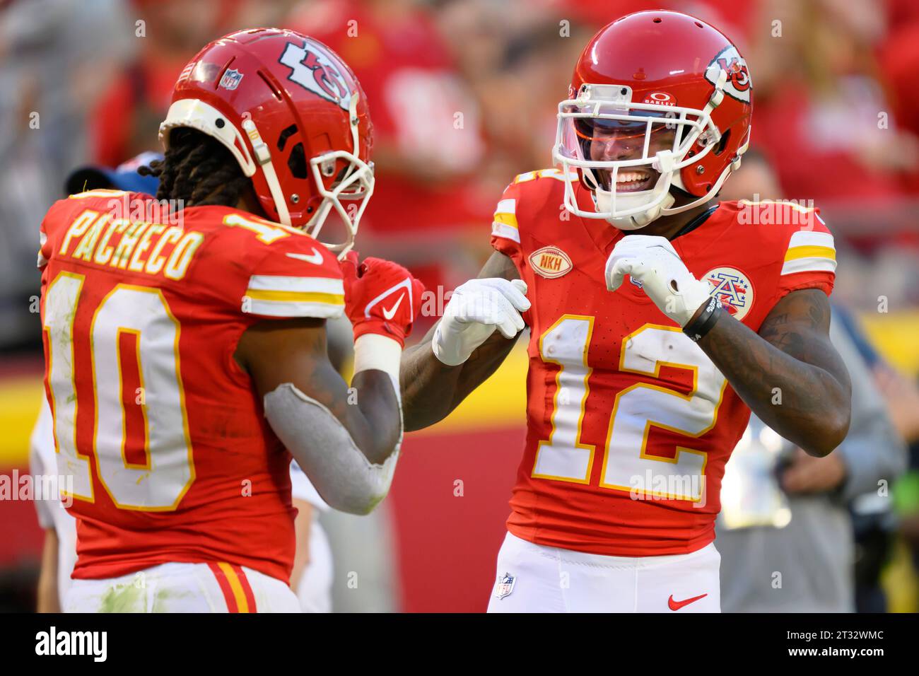 Kansas City Chiefs running back Isiah Pacheco (10) celebrates his ...