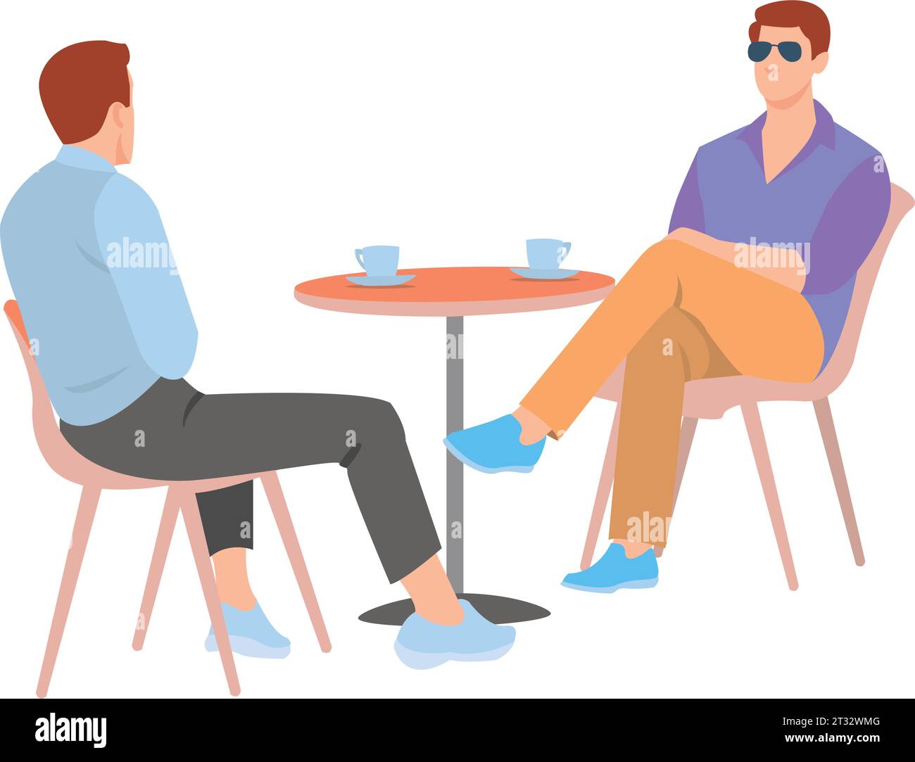 Portrait of man drinking coffee in outdoor cafe Stock Vector Image ...