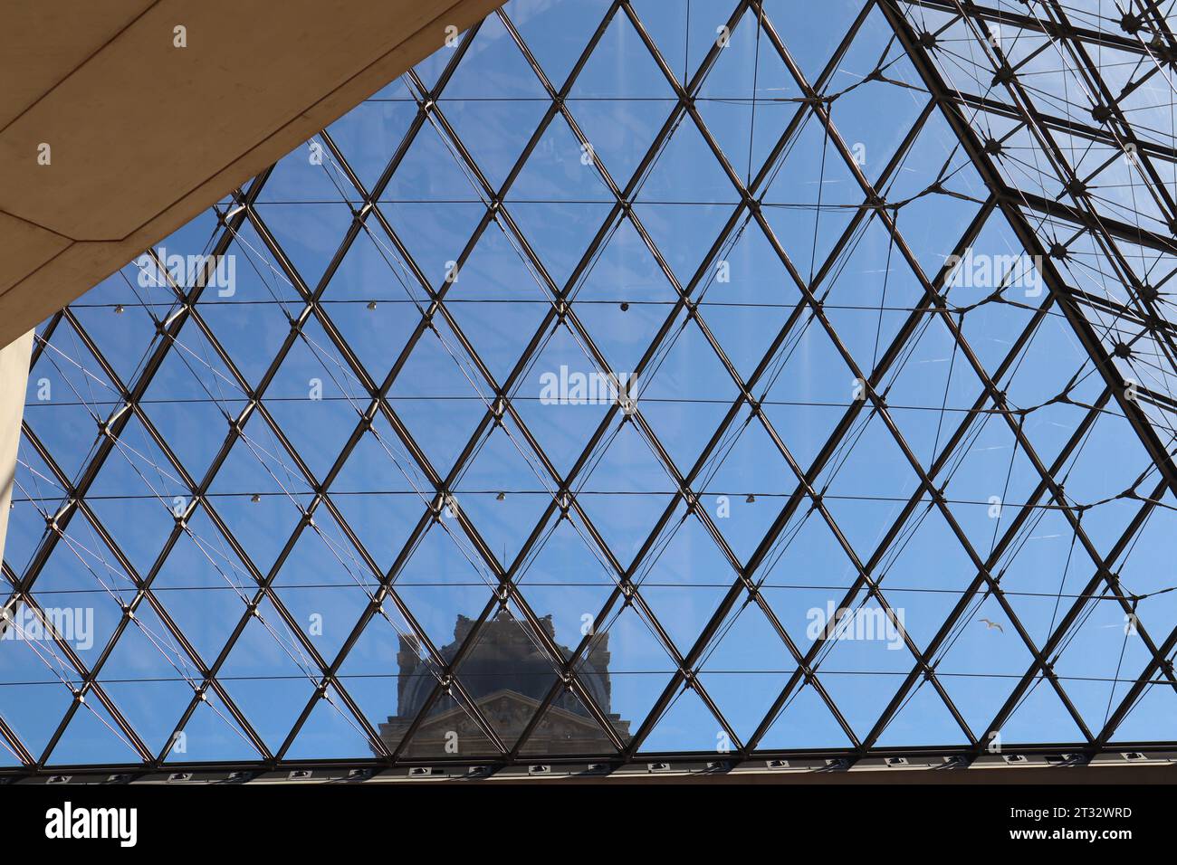 Louvre museum, Paris, France. Louvre architecture inside. Louvre ...