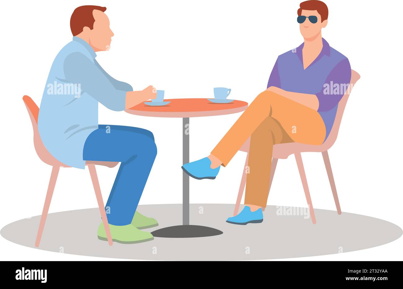 Portrait of man drinking coffee in outdoor cafe Stock Vector Image ...