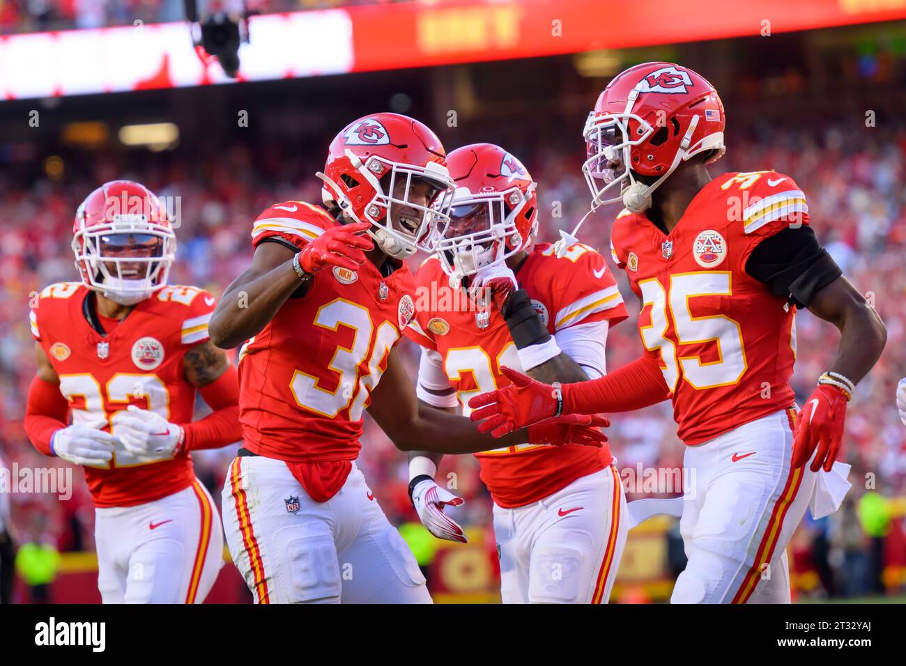 Kansas City Chiefs cornerback L'Jarius Sneed (38) celebrates his ...