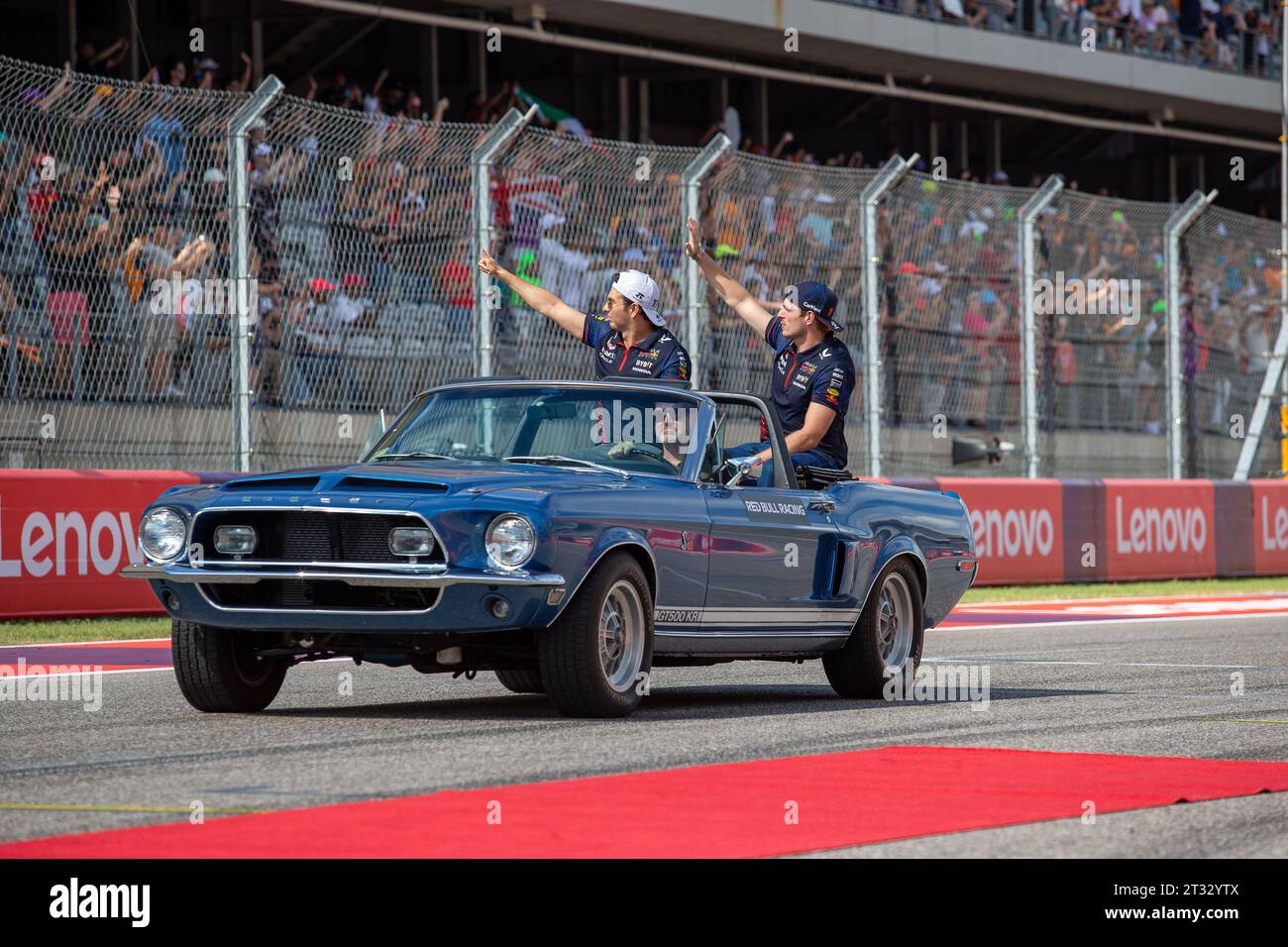 Driver Parade Max Verstappen (NED) Redbull Racing RB19 and Sergio Perez ...
