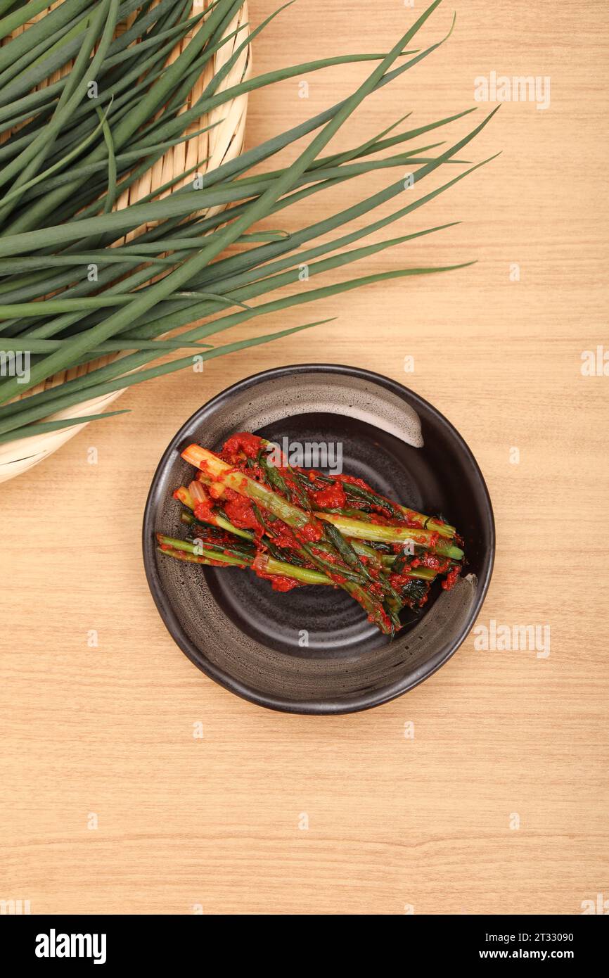 Green Onion Kimchi, Korean Food Stock Photo - Alamy