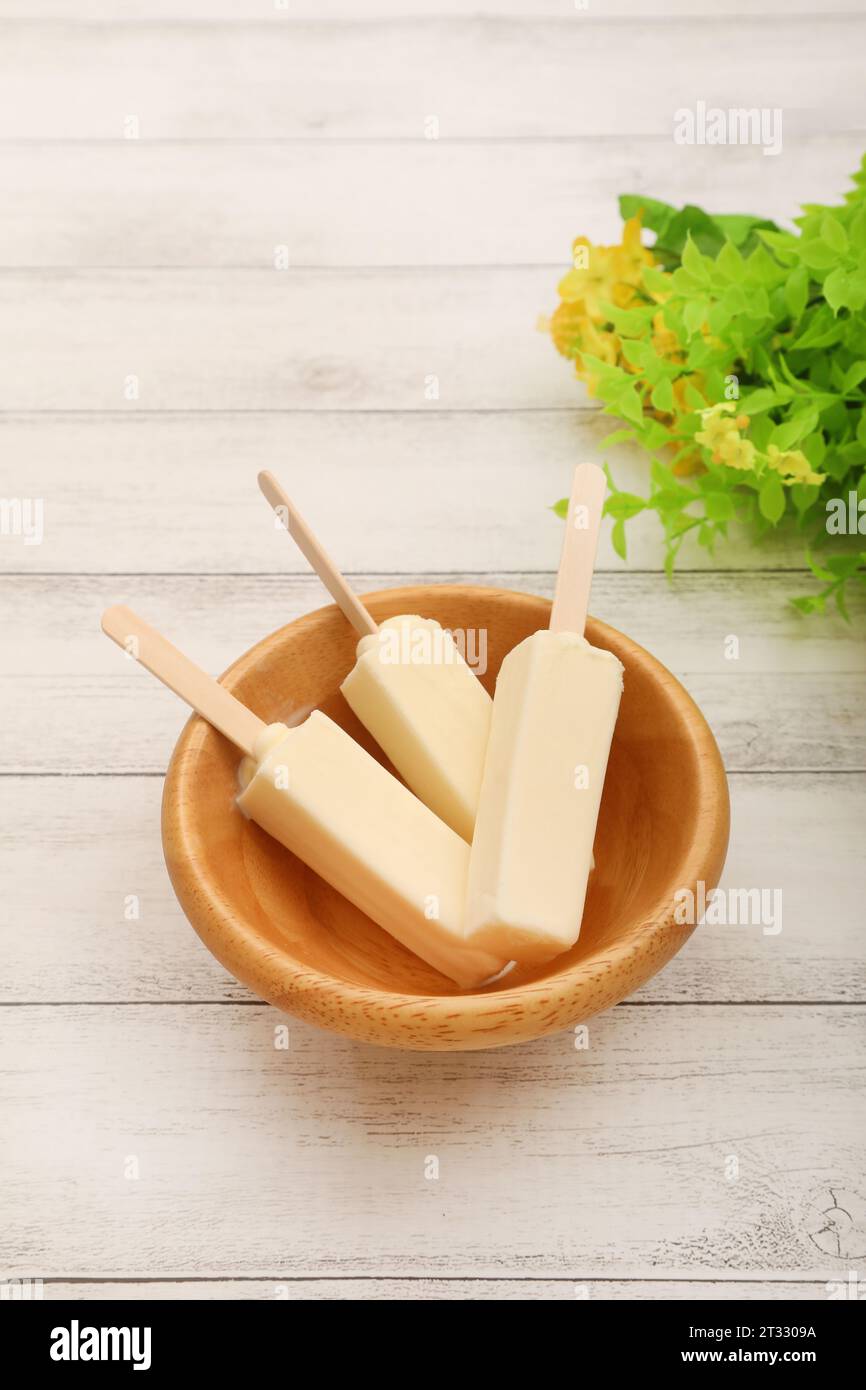 Milk Ice Cream Bar Stock Photo - Alamy