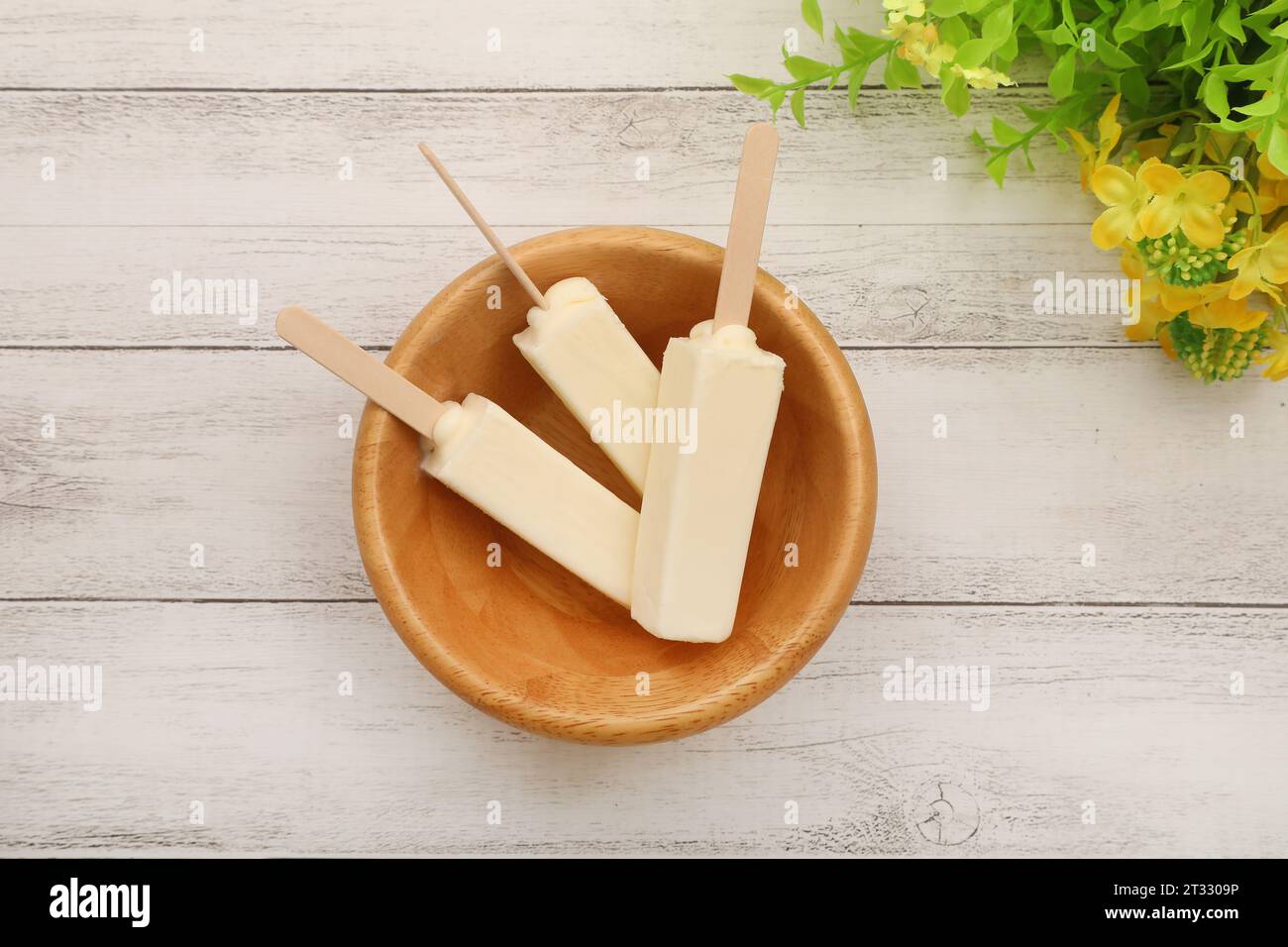Milk Ice Cream Bar Stock Photo - Alamy