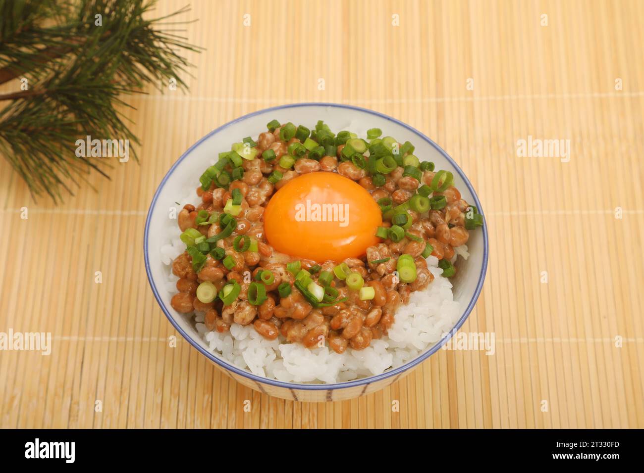 Rice with Natto and Egg, Japanese Food Stock Photo - Alamy