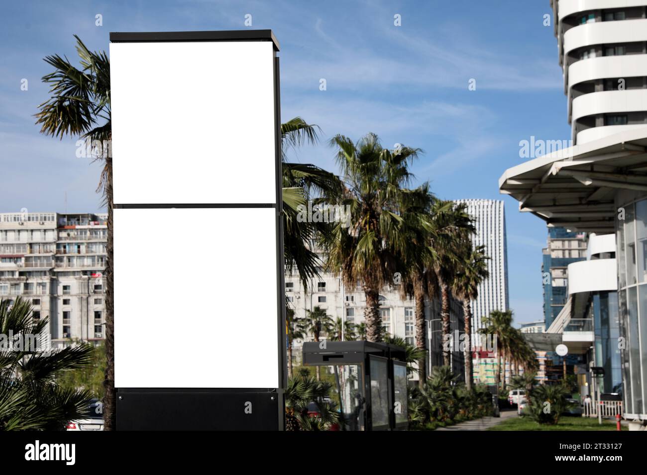Empty signboard in city. Mock-up for design Stock Photo - Alamy