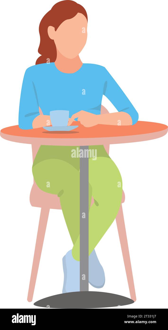 Portrait of women drinking coffee in outdoor cafe Stock Vector Image ...