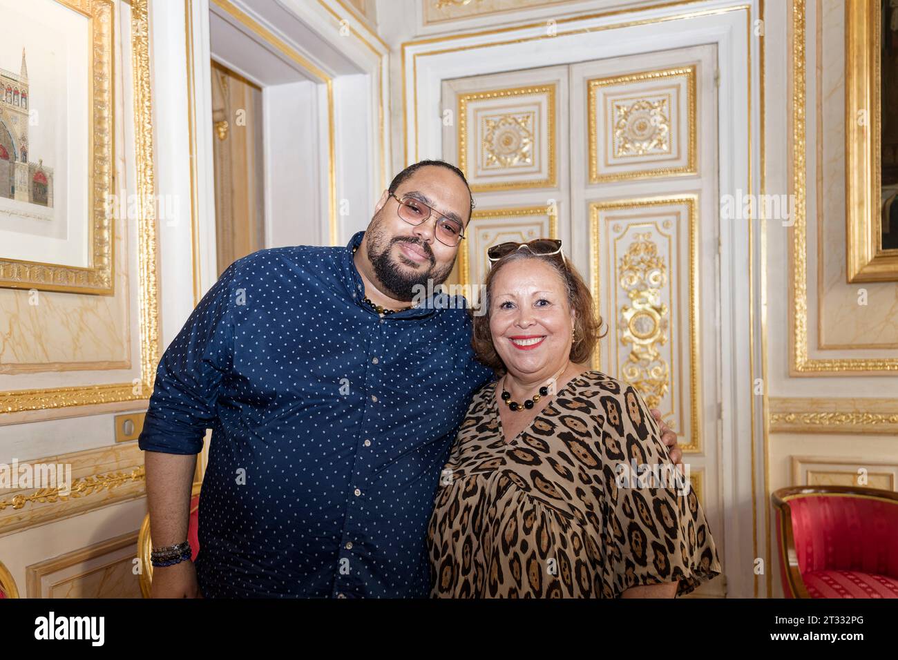 Paris, France. 11th Oct, 2023. Alexandre Fontaine ans his wife attend ...