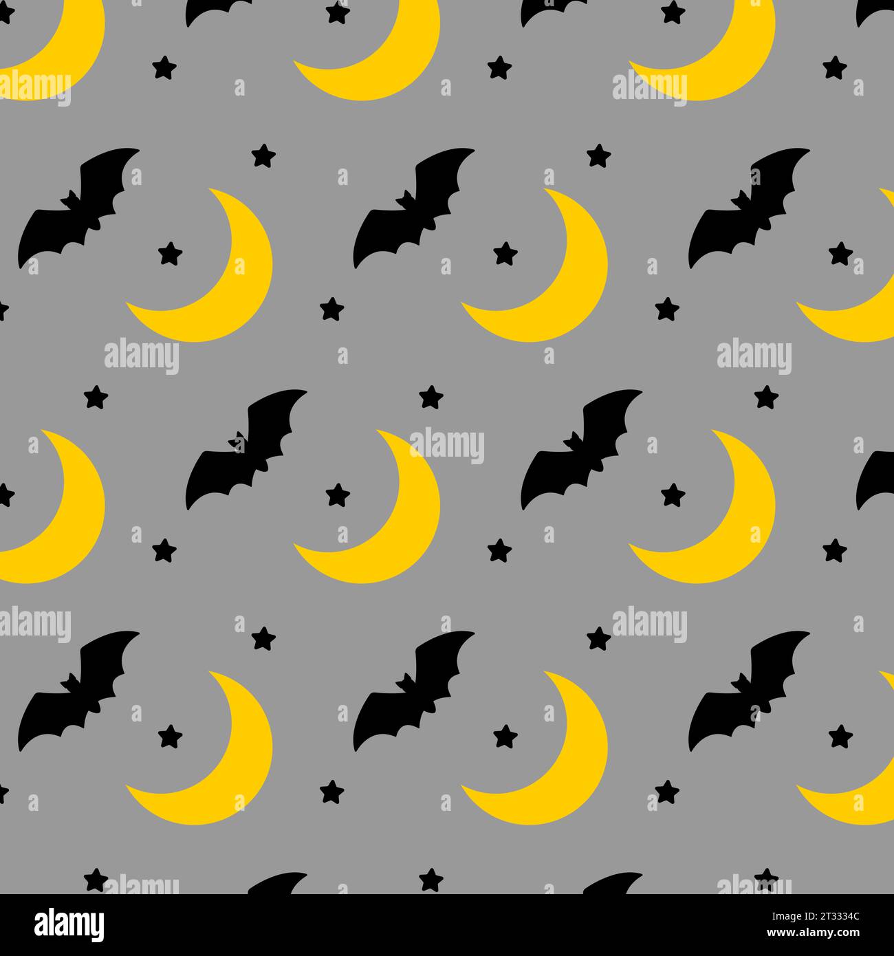 Vector pattern for Halloween. Illustration of a bat and moon on a gray ...