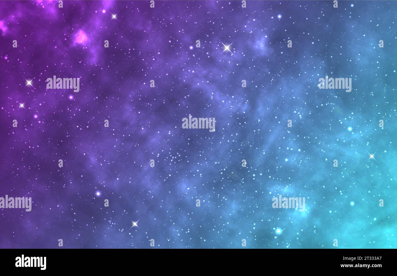 Nebula background. Realistic outer space. Blue universe with ...