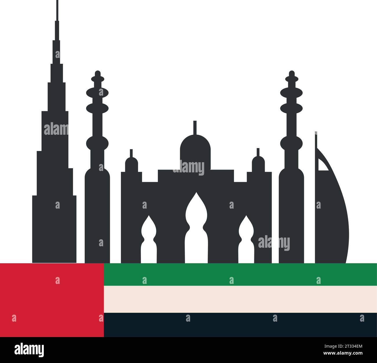 uae national day flag with buildings vector isolated Stock Vector Image ...