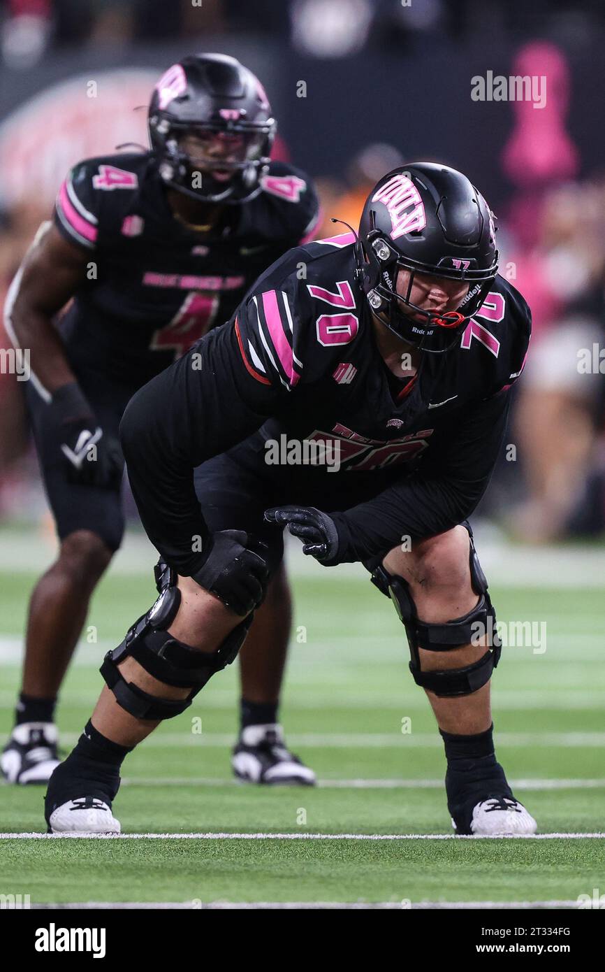 Las Vegas, NV, USA. 21st Oct, 2023. UNLV Rebels offensive lineman Tiger ...