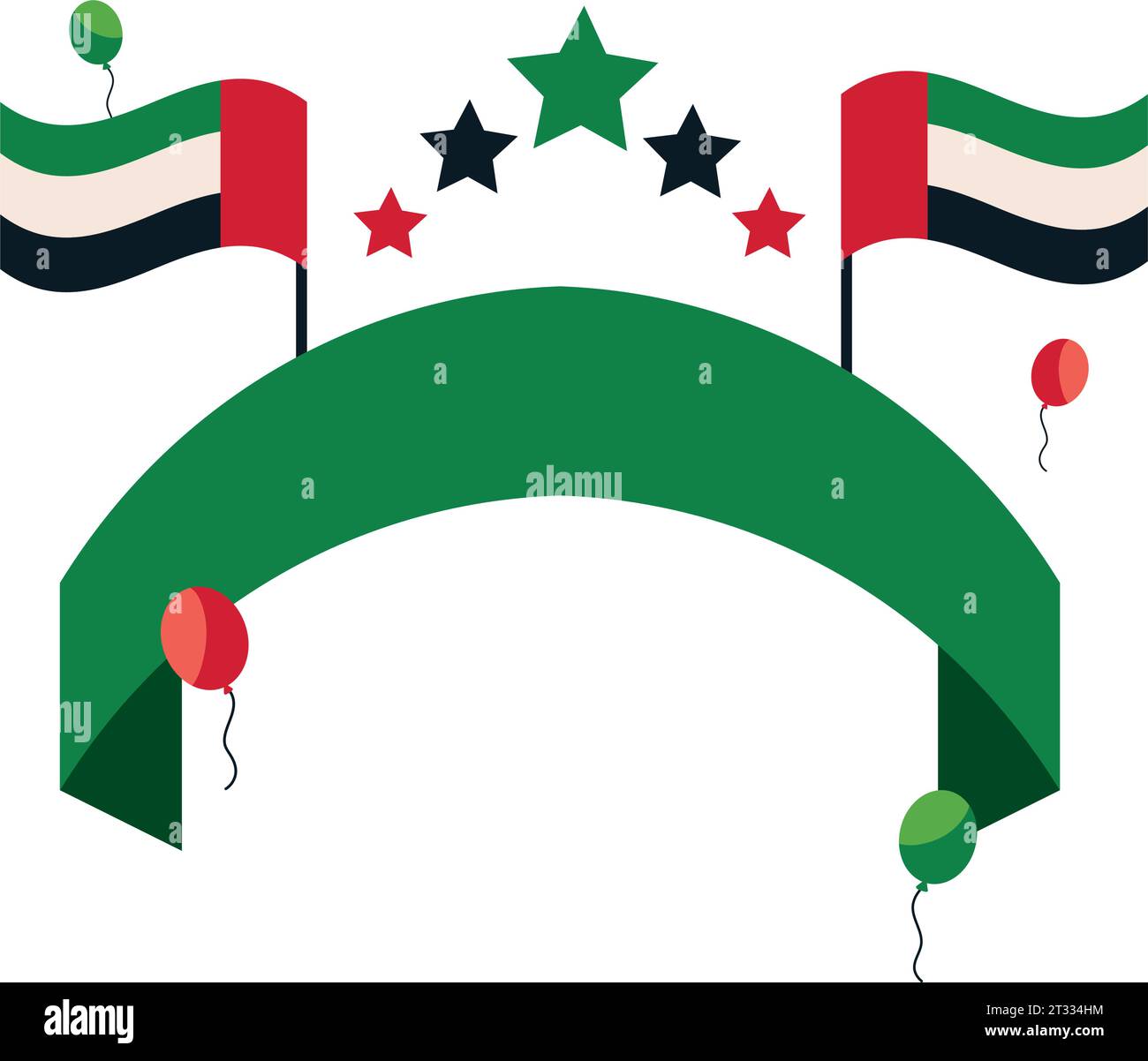 uae national day ribbon and flags vector isolated Stock Vector Image ...