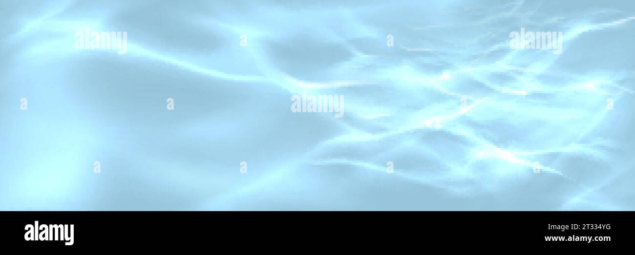 Blue water wave light surface overlay background. 3d clear ocean surface pattern with reflection ...