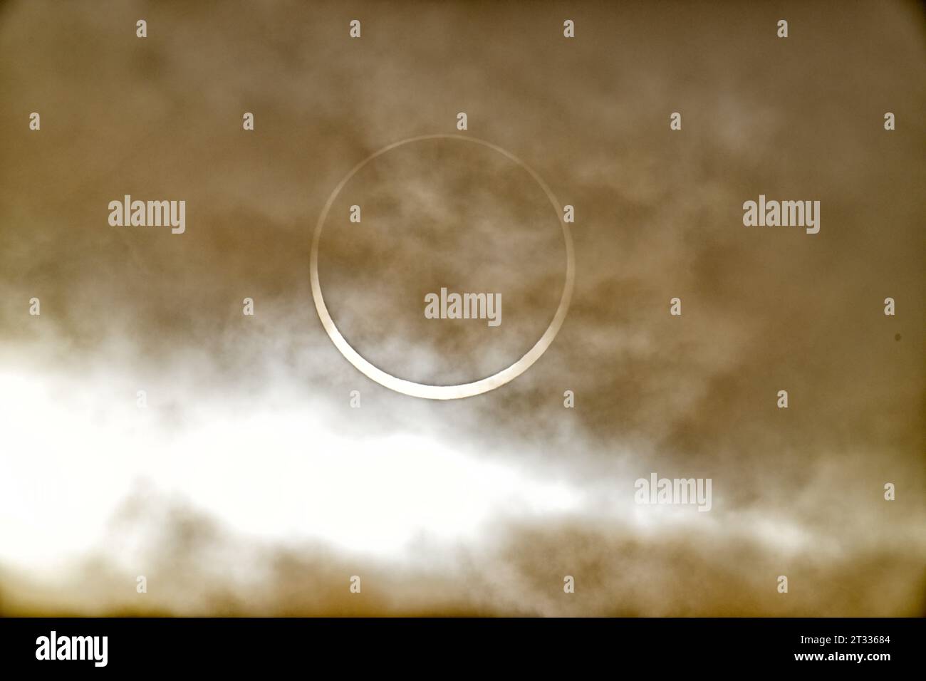 Annular Solar Eclipse 2023 over Crater Lake, Oregon Stock Photo - Alamy