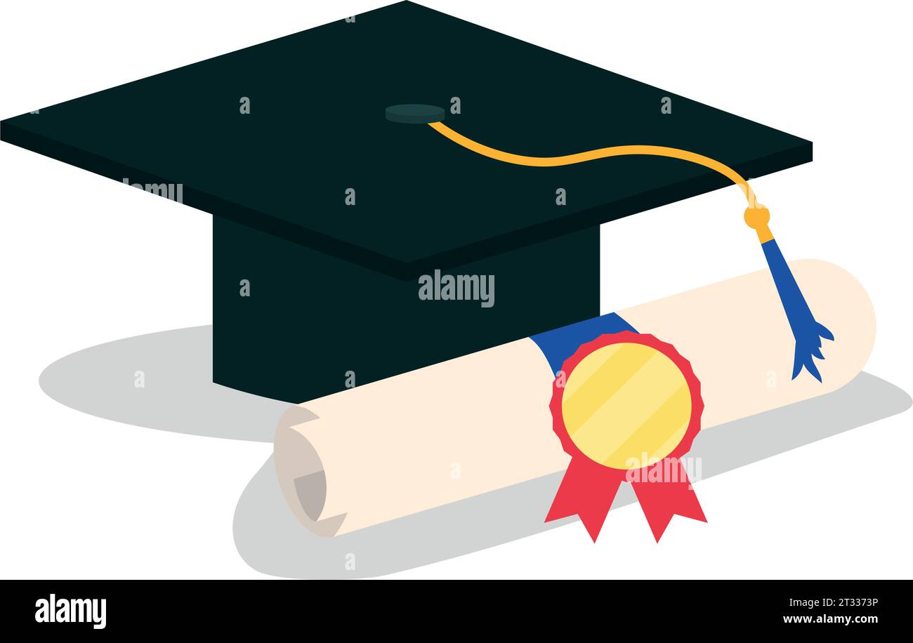graduation diploma roll and hat Stock Vector Image & Art - Alamy