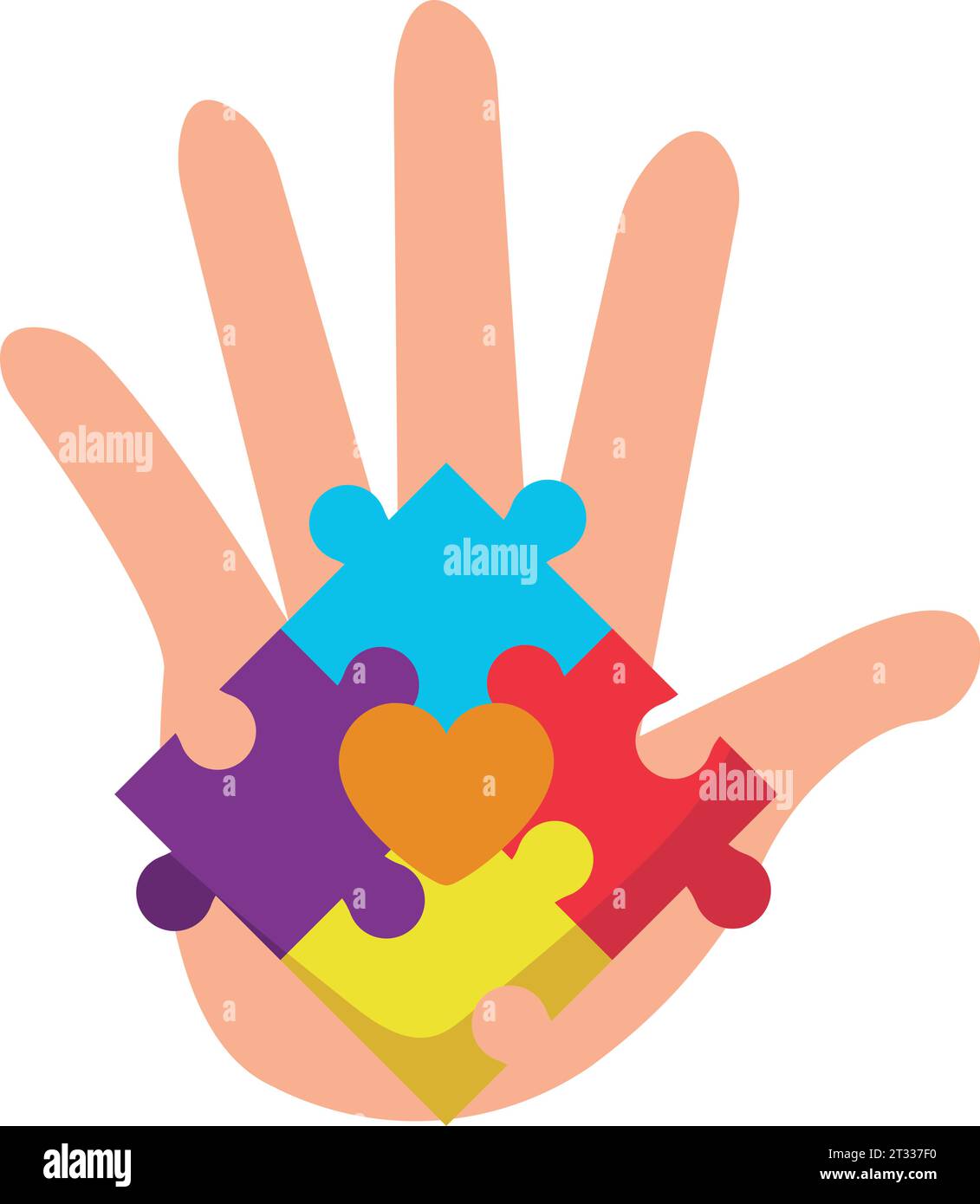 autism day awareness hand Stock Vector Image & Art - Alamy