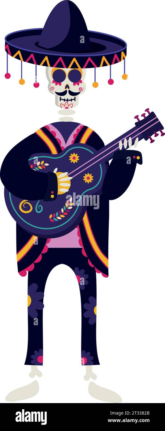 dia de los muertos mariachi skeleton Stock Vector Image & Art - Alamy