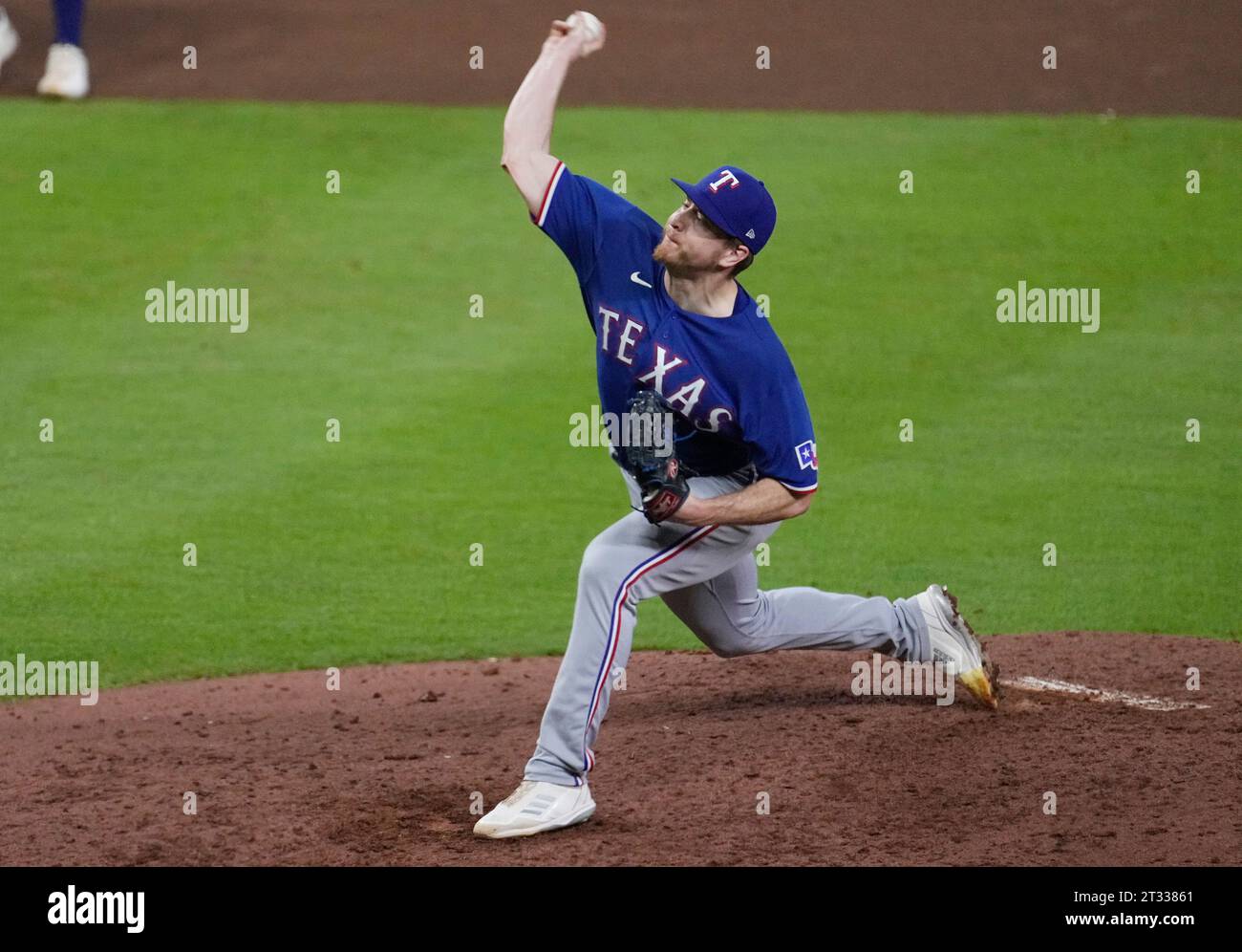 Houston, United States. 22nd Oct, 2023. Texas Rangers relief pitcher ...