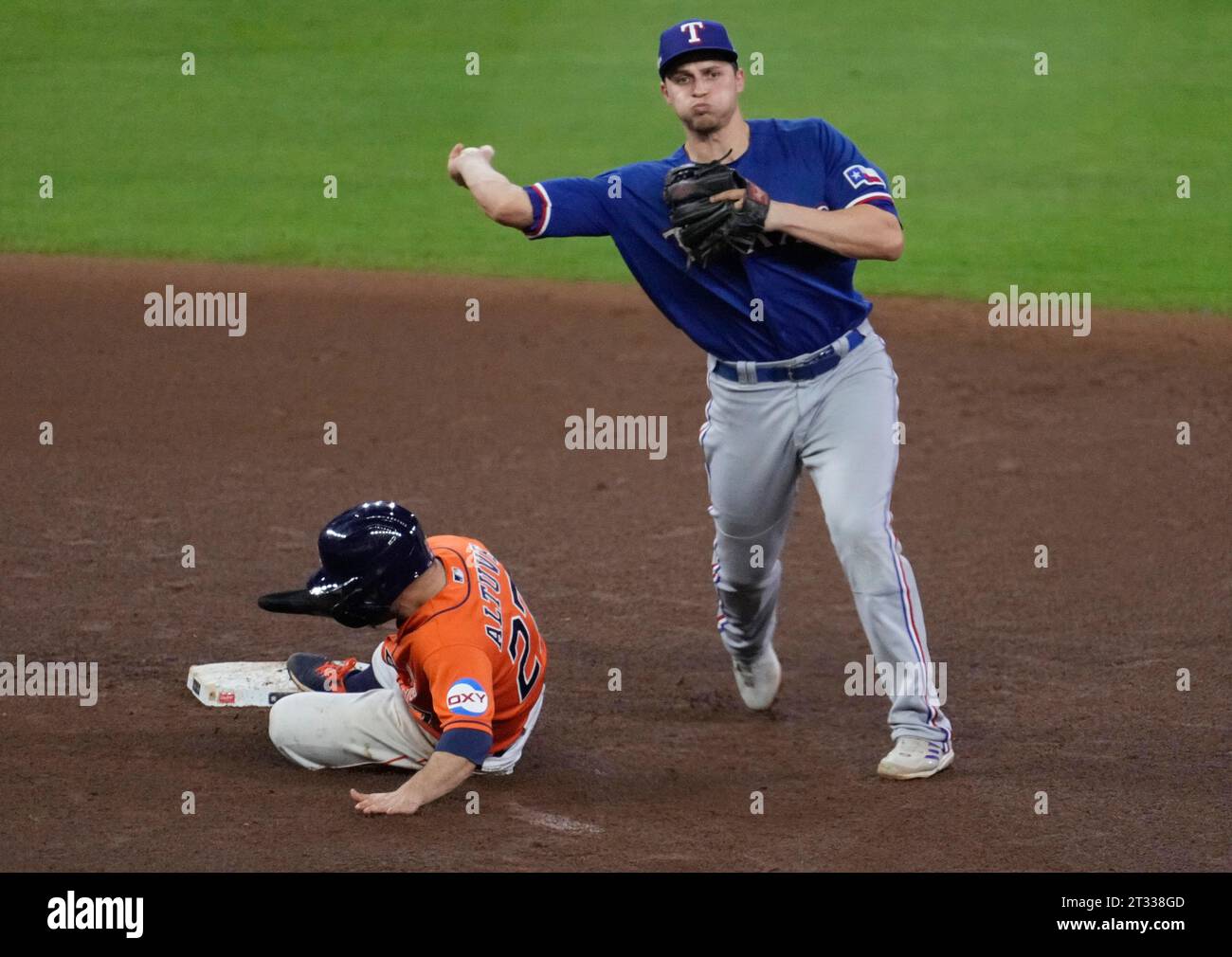 Houston, United States. 22nd Oct, 2023. Texas Rangers shortstop Corey ...