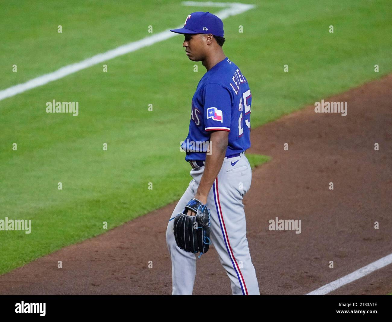 Houston, United States. 22nd Oct, 2023. Texas Rangers relief pitcher ...
