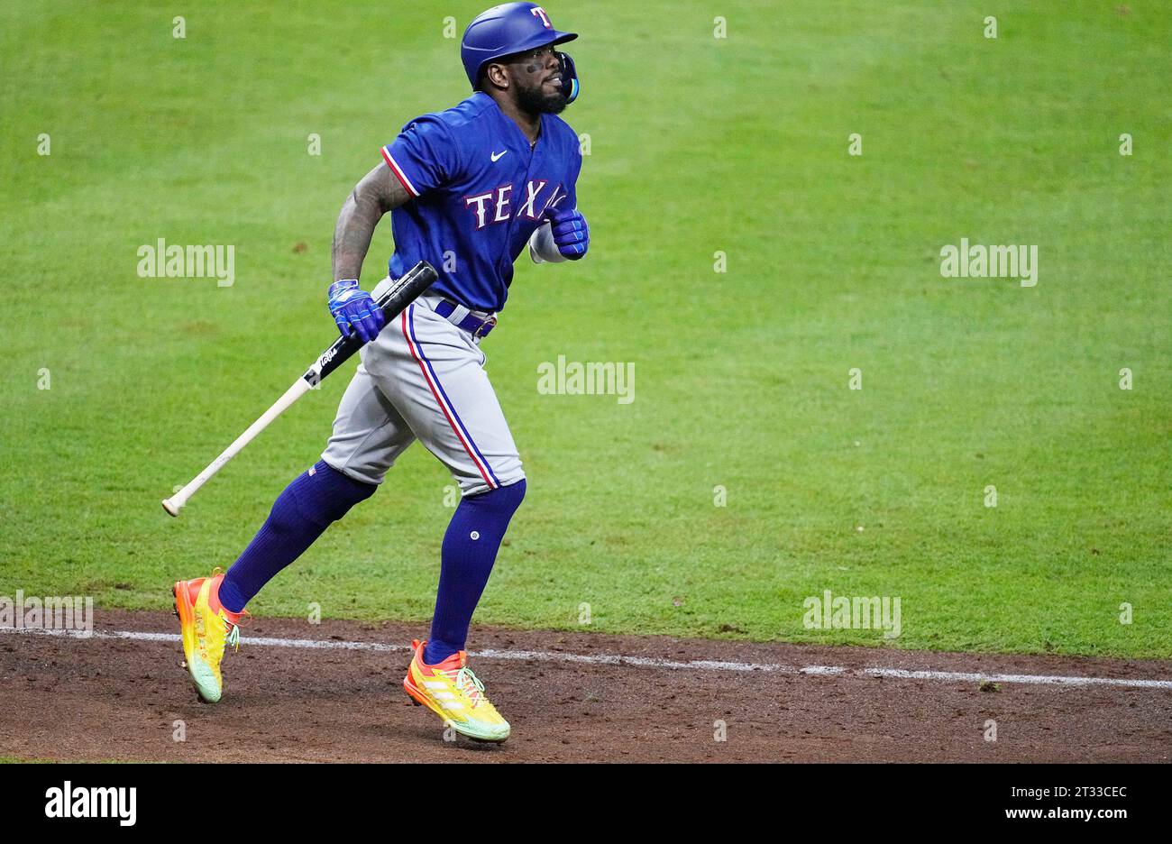 Houston, United States. 22nd Oct, 2023. Texas Rangers Adolis Garcia ...