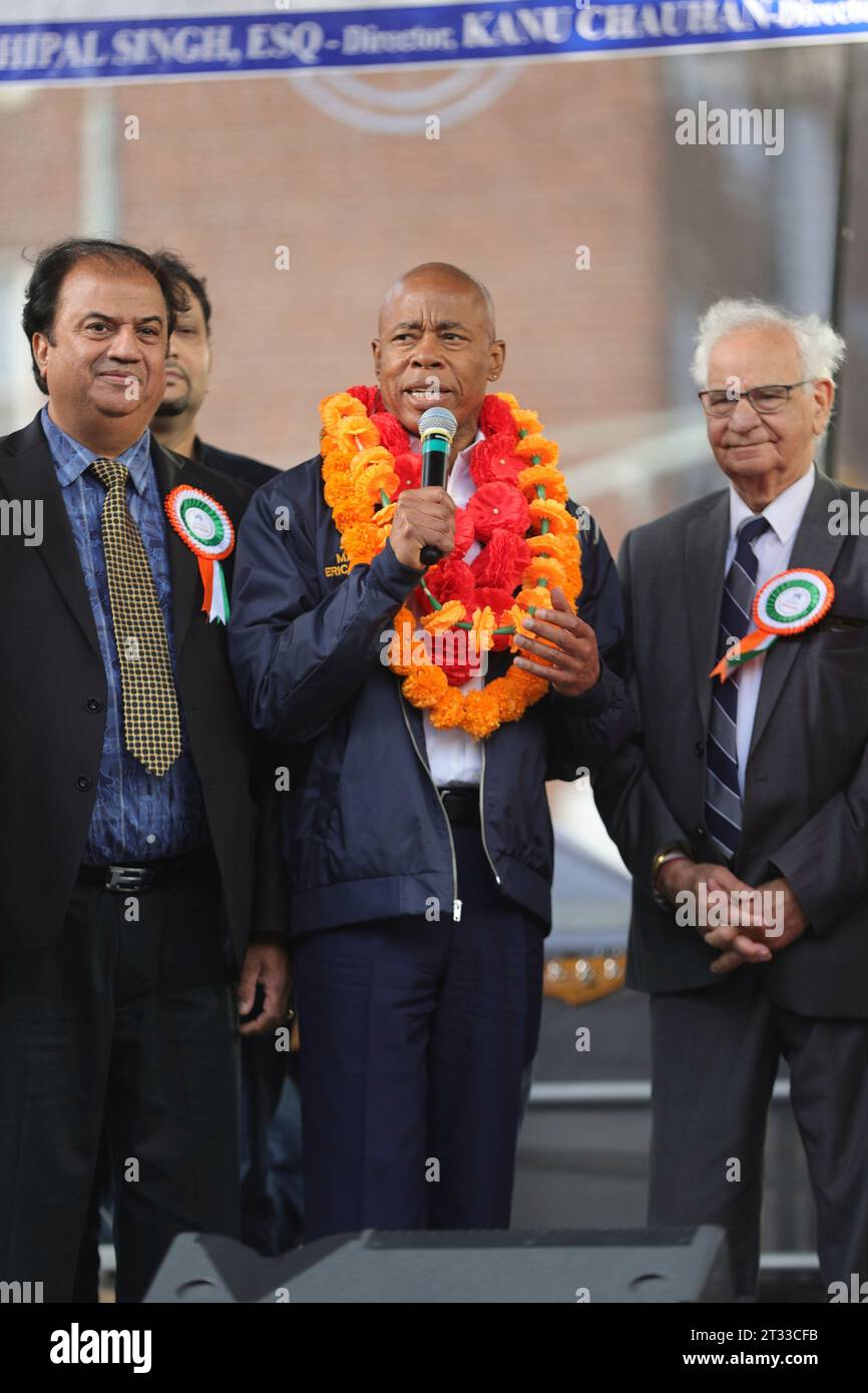 Jackson Heights, New York, USA, October 21, 2023 - New York City Mayor ...