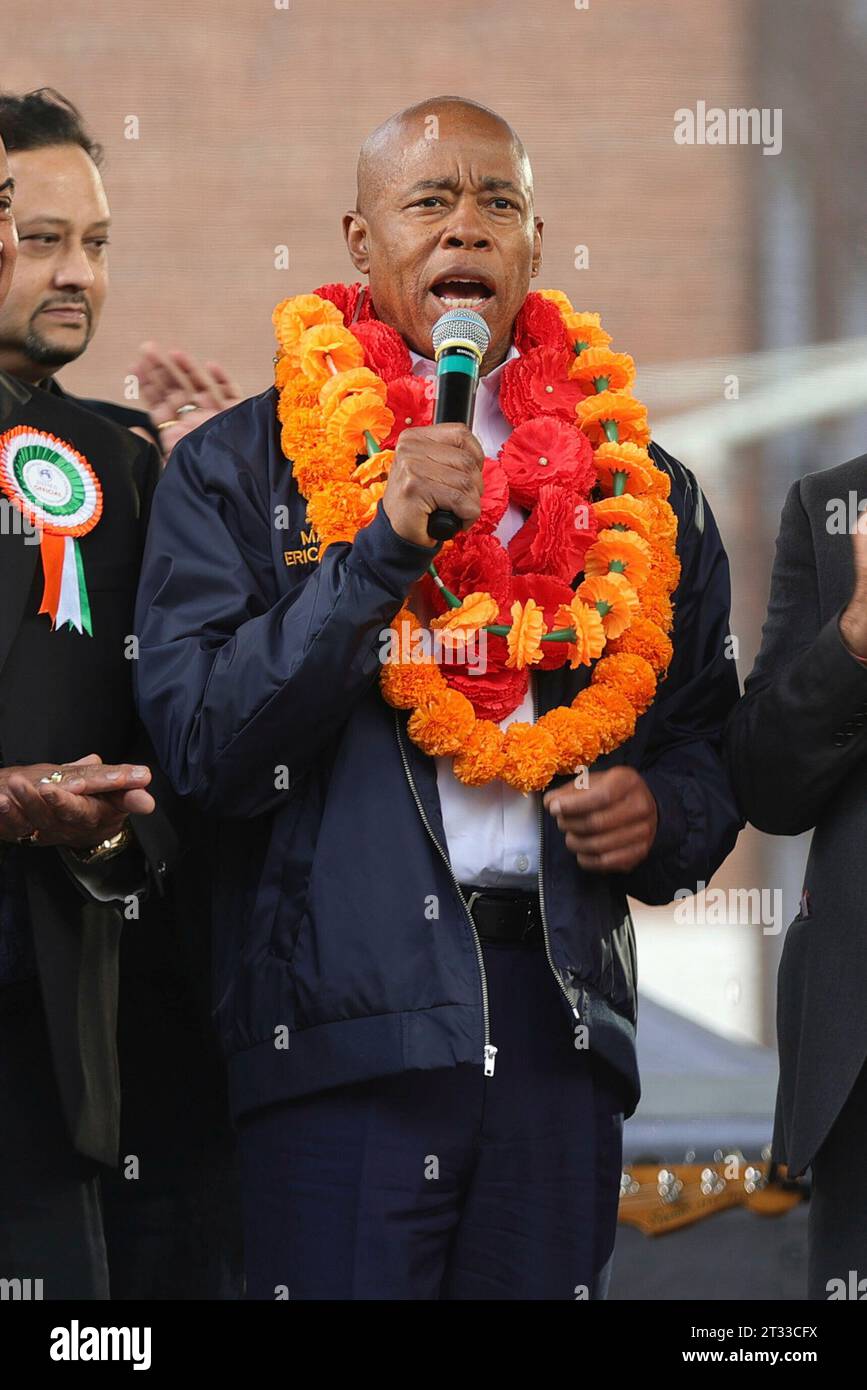 Jackson Heights, New York, USA, October 21, 2023 - New York City Mayor ...