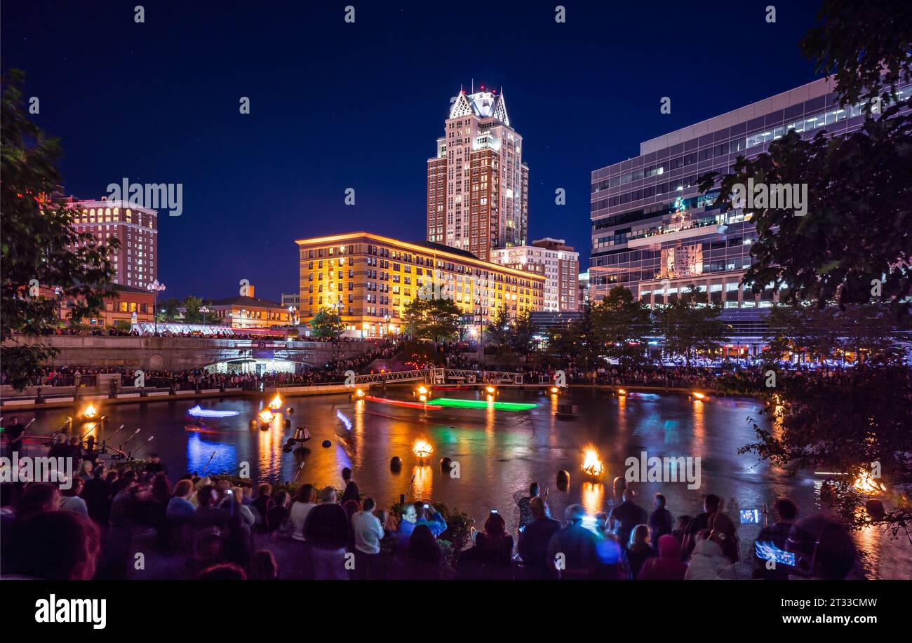 Gondola WaterFire Providence, Rhode Island, USA Stock Photo - Alamy