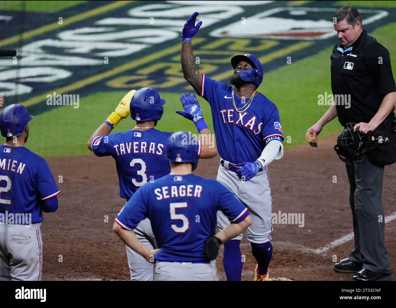 Houston, United States. 22nd Oct, 2023. Texas Rangers Adolis Garcia ...