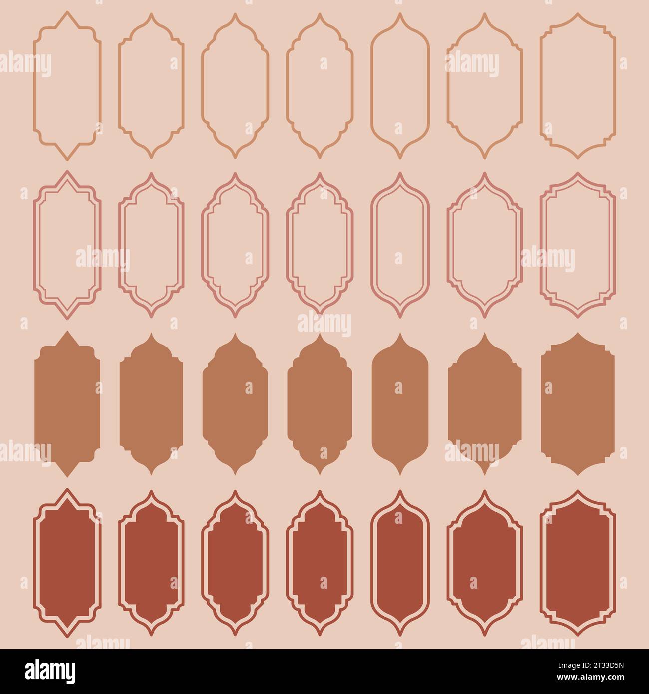 Ramadan shapes of windows and doors design. Islamic arches with Turkish ...