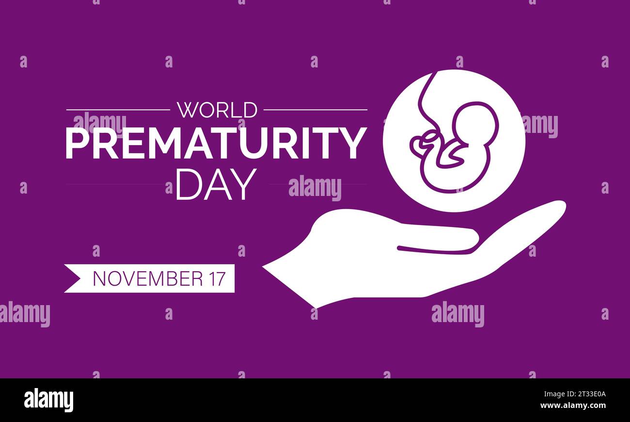 World Prematurity Day Vector Illustration with Tiny Newborn and Caring ...