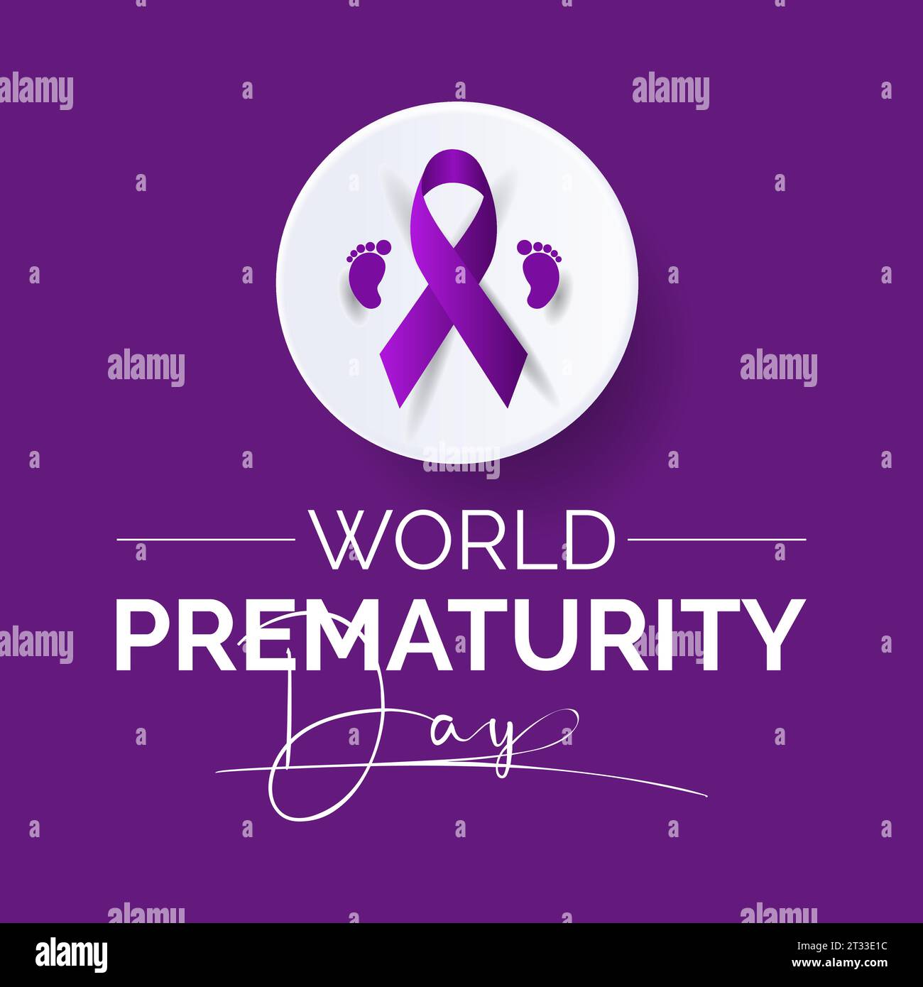 World Prematurity Day Vector Illustration with Tiny Newborn and Caring ...