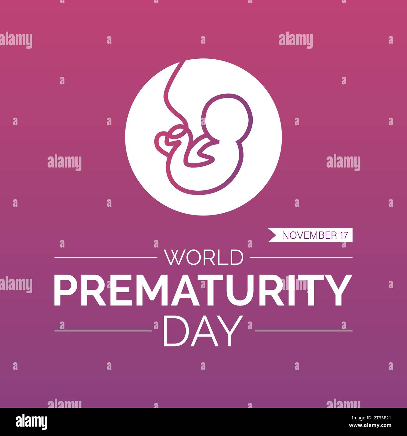 World Prematurity Day Vector Illustration with Tiny Newborn and Caring ...