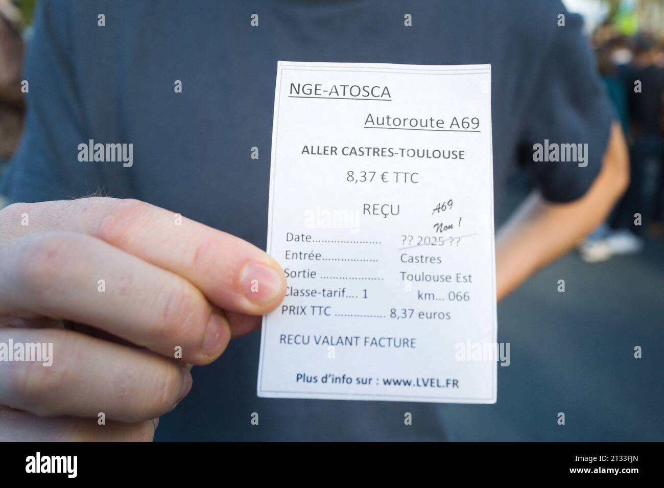 Freeway toll ticket, NGE-Atosca, given at the fake toll booth on the ...