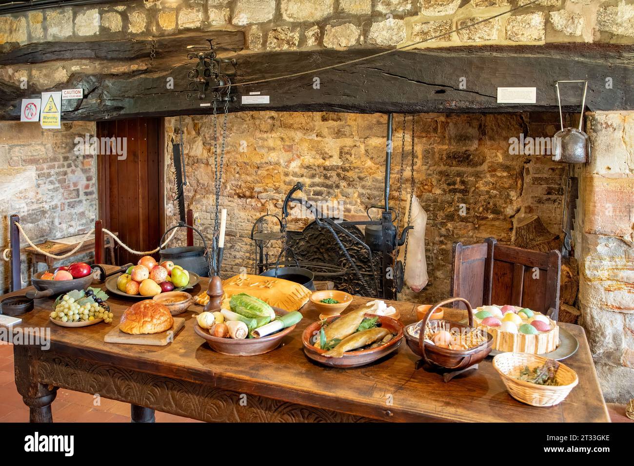 Kitchen in Michelham Priory, Upper Dicker, East Sussex, England Stock ...