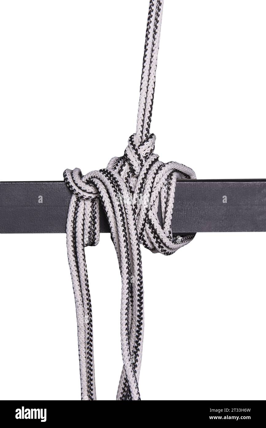 ropes knotted on a bar with a transparent background Stock Photo - Alamy