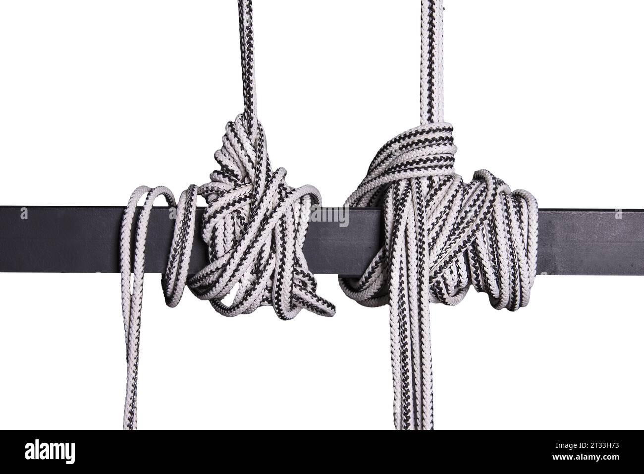 ropes knotted on a bar with a transparent background Stock Photo - Alamy