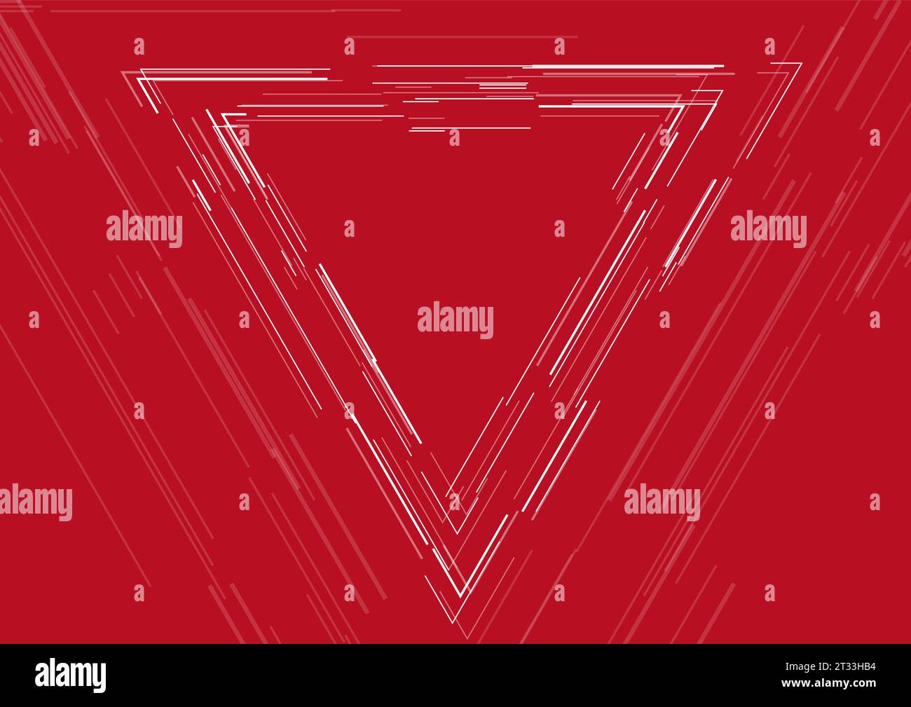 Red white triangle linear shape abstract futuristic tech background ...