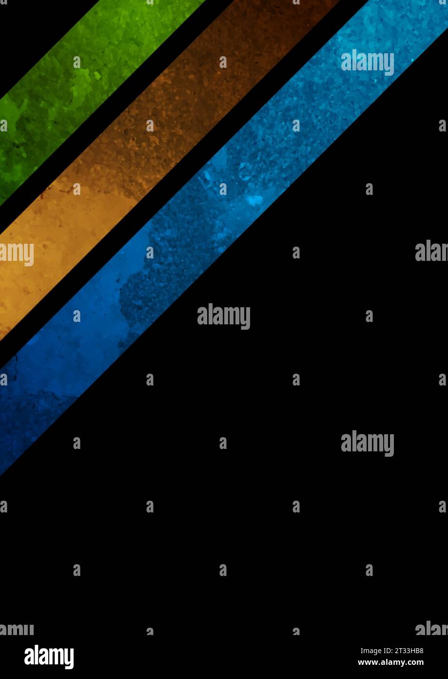 Black abstract background with colorful grunge stripes. Vector minimal ...