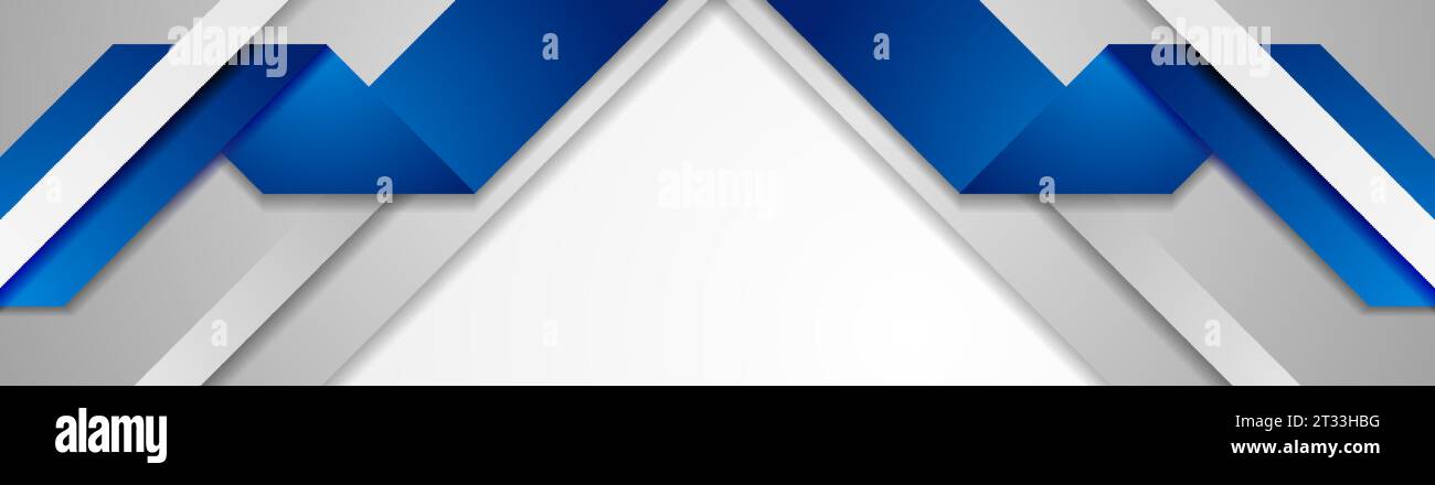 Blue and grey geometric paper abstract banner design. Corporate vector ...