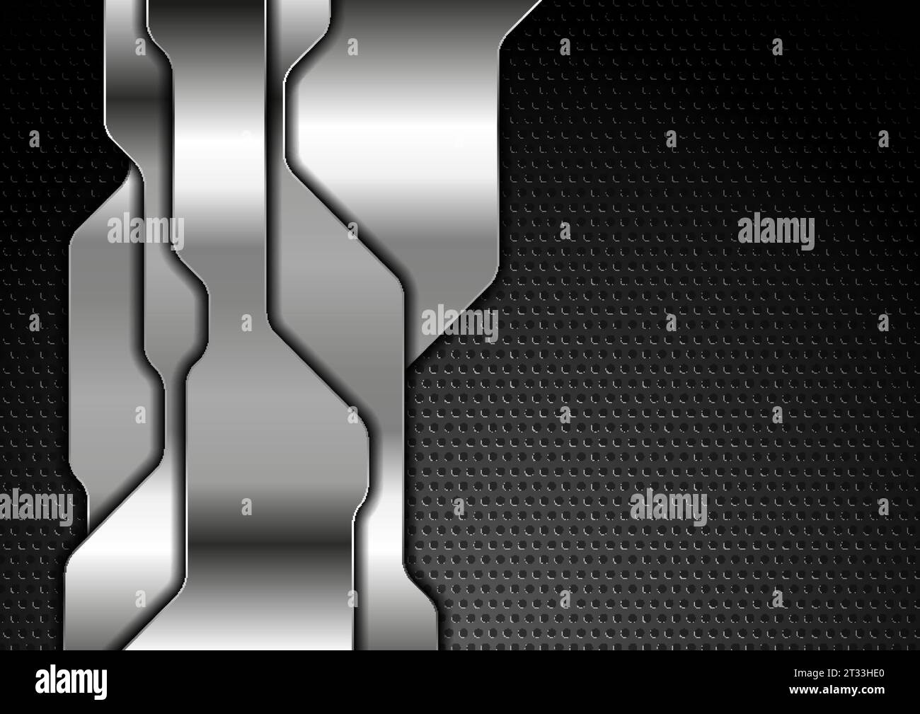 Silver metallic abstract technology background. Geometric vector design ...