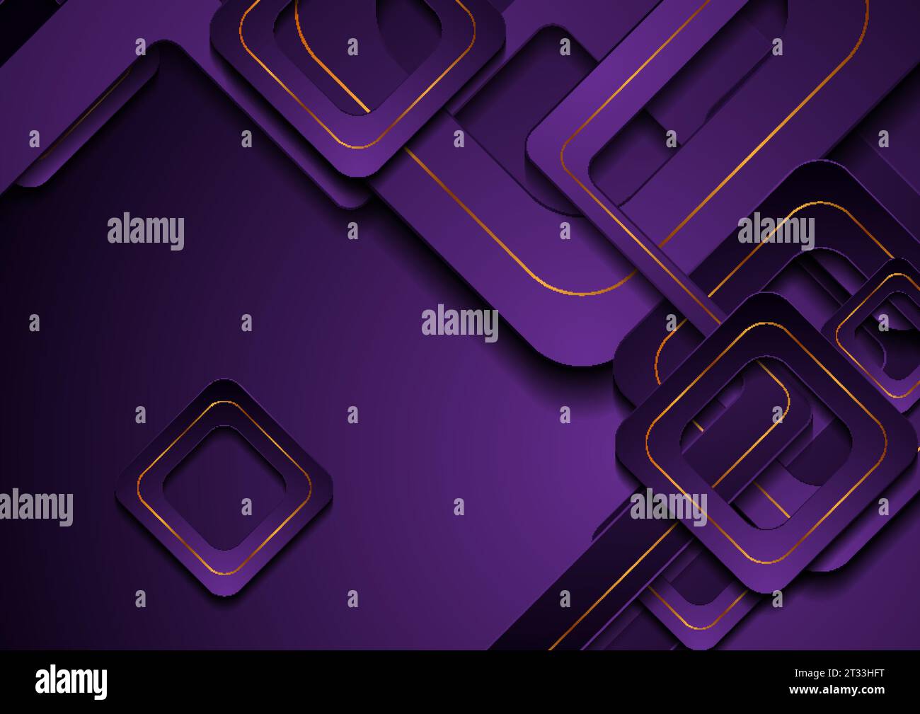 Dark violet and golden geometric background with abstract squares. Vector design Stock Vector ...